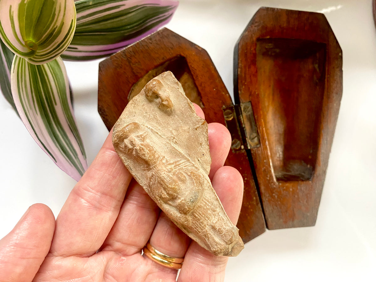 Rare Antique Memento Mori Coffin Containing Ancient Relic From Babylon ...